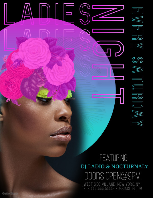 Neon Ladies Night Club Flyer Template | PosterMyWall