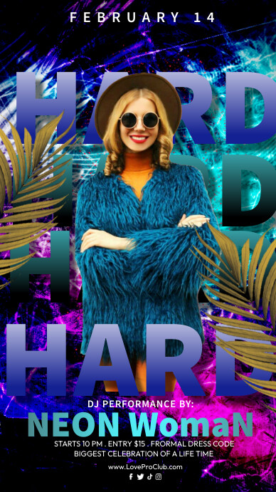Plantilla de Neon Lady Party | PosterMyWall