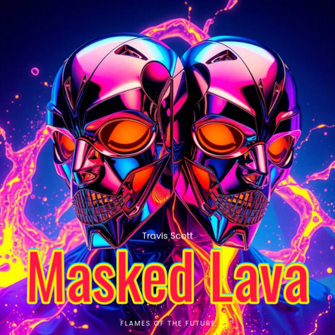 Neon Lava Masked Geometry Album Cover Template | PosterMyWall
