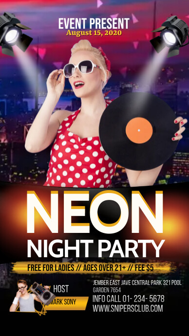 Modèle Neon Light Flyer Template | PosterMyWall