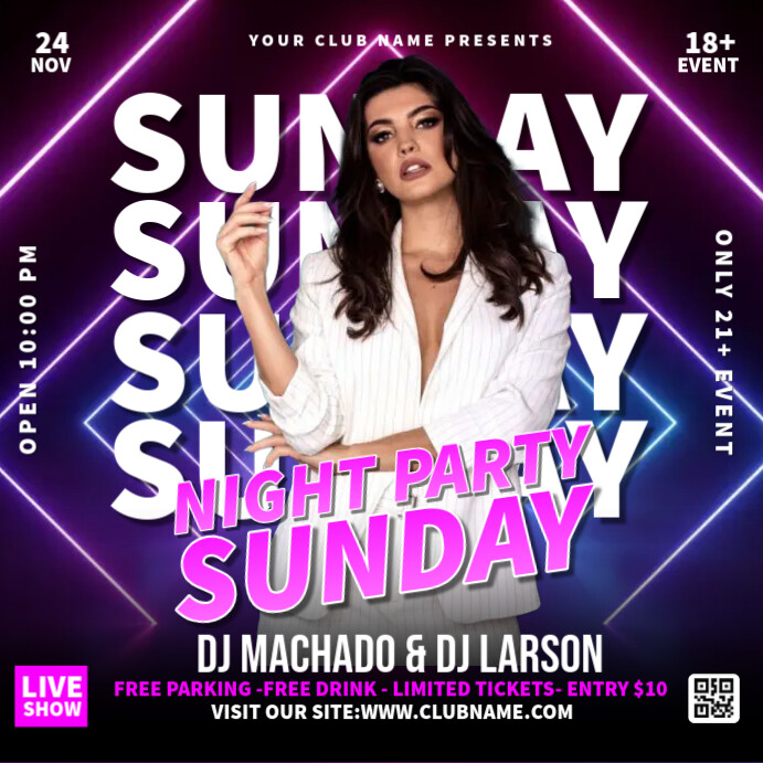 Copy of Neon Light Party Ads | PosterMyWall