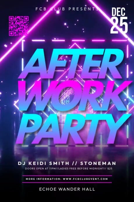 Neon Light Party Video Template | PosterMyWall