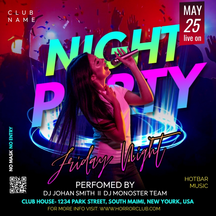 Neon Lights Party Template | PosterMyWall