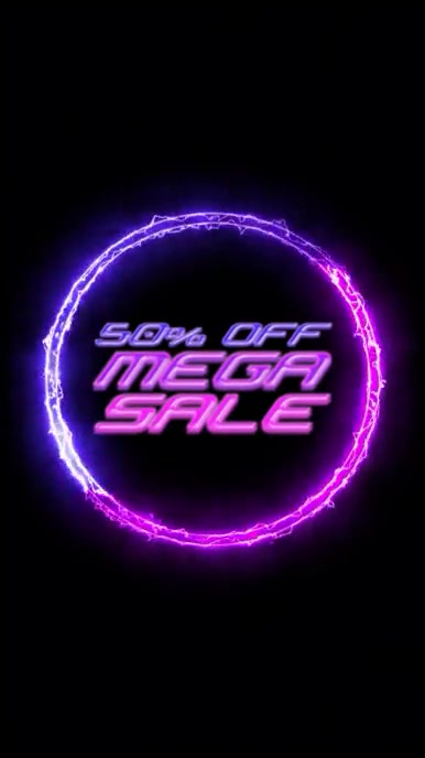 Neon Lights Sale Instagram Story Video Ad Template | PosterMyWall
