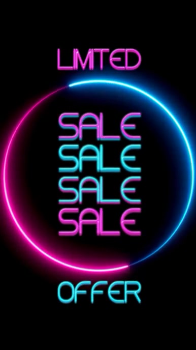 Copy of Neon Lights Sale Instagram Story Video Ad | PosterMyWall