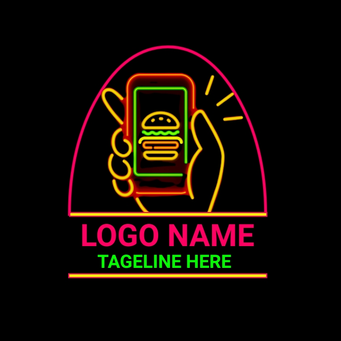 Plantilla de neon logo | PosterMyWall