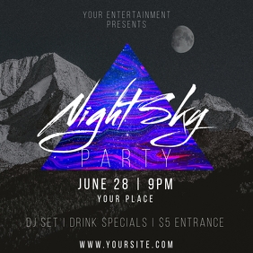Neon modern night party instagram post Template | PosterMyWall