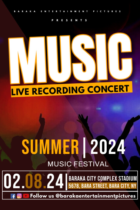 Neon Music Concert Poster Template | PosterMyWall