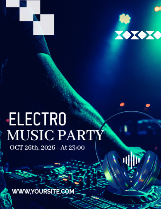 Neon Music Party Flyer (us Letter) Template | PosterMyWall