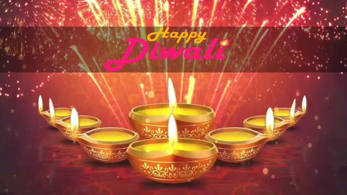 Neon Neon Happy Diwali Firework Youtube Thumbnail Template | PosterMyWall