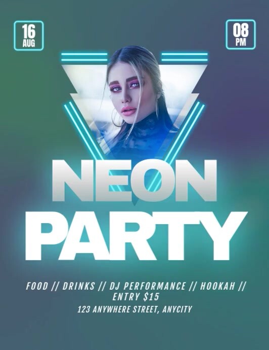 Copy of Neon Neon Party Pamflet (letter As) | PosterMyWall