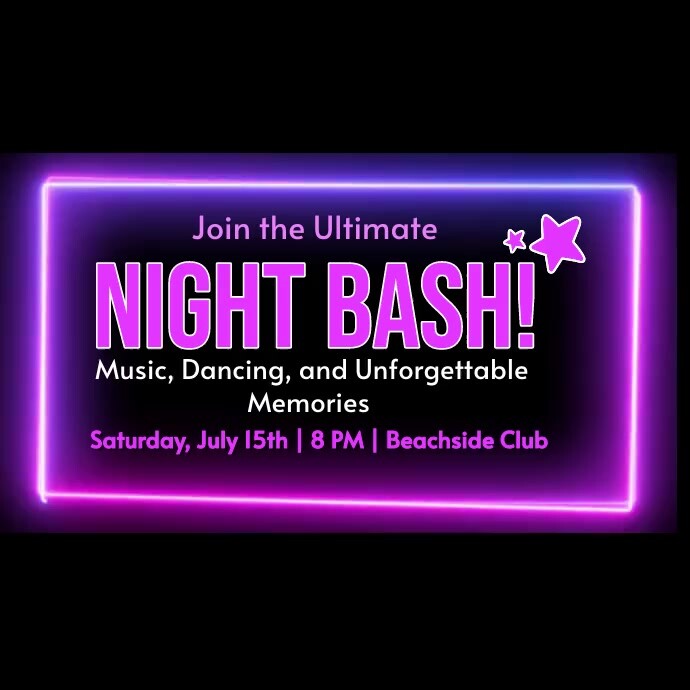 Neon Night Bash Templat | PosterMyWall