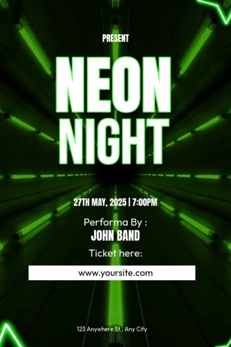 Neon night Template | PosterMyWall