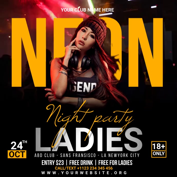 Copy of neon night | PosterMyWall