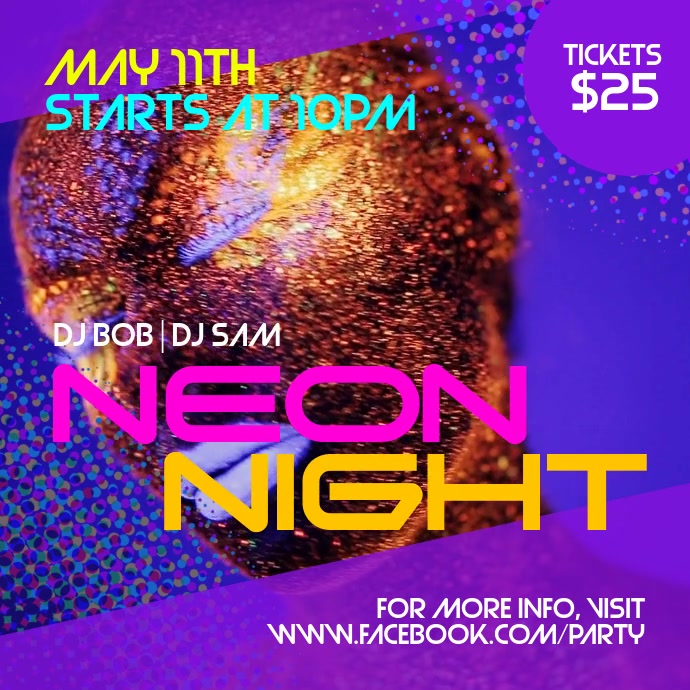 Neon night Template | PosterMyWall