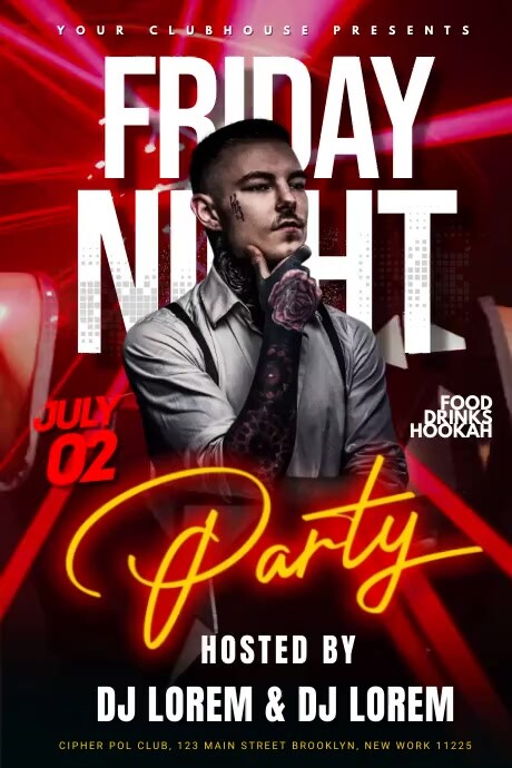 NEON NIGHT Template | PosterMyWall