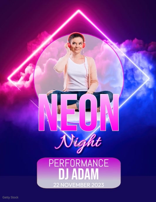 NEON NIGHT Template | PosterMyWall