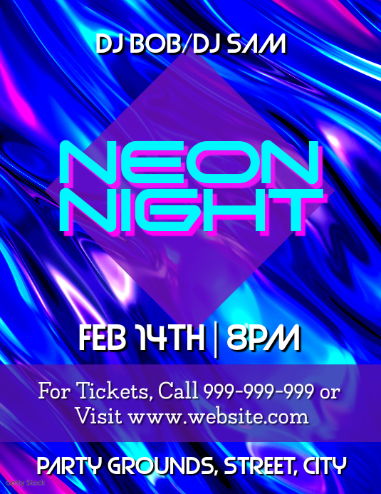 Neon Night Templat | PosterMyWall