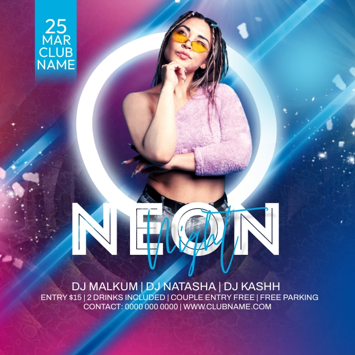 Copy of Neon Night Party Ads | PosterMyWall