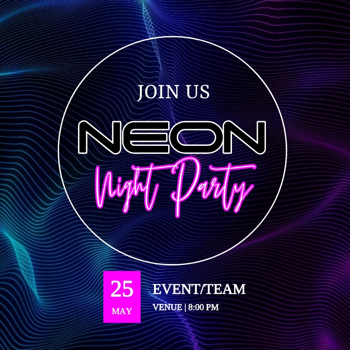 Plantilla de NEON NIGHT PARTY | PosterMyWall