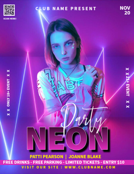 Copy of Neon Night Party | PosterMyWall