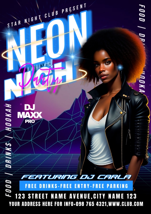 Copy of Neon Night Party | PosterMyWall