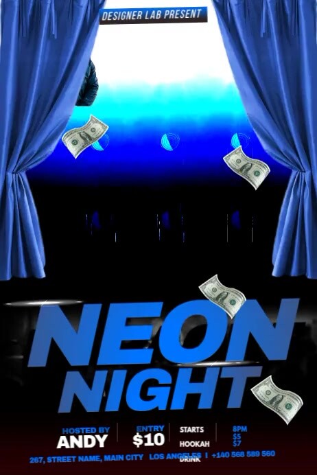 Neon Night Party Template | PosterMyWall