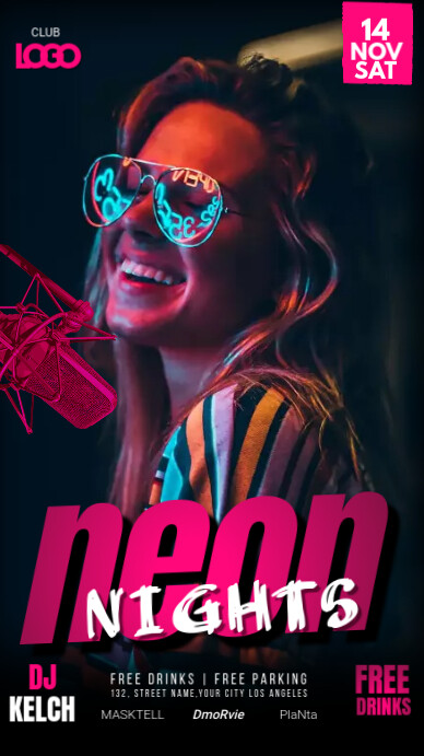 Copy of Neon Night Party | PosterMyWall