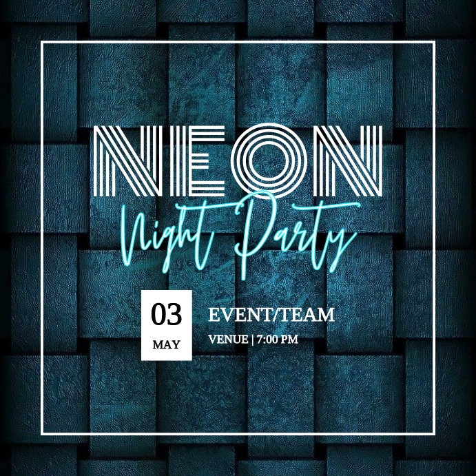 NEON NIGHT PARTY Template | PosterMyWall