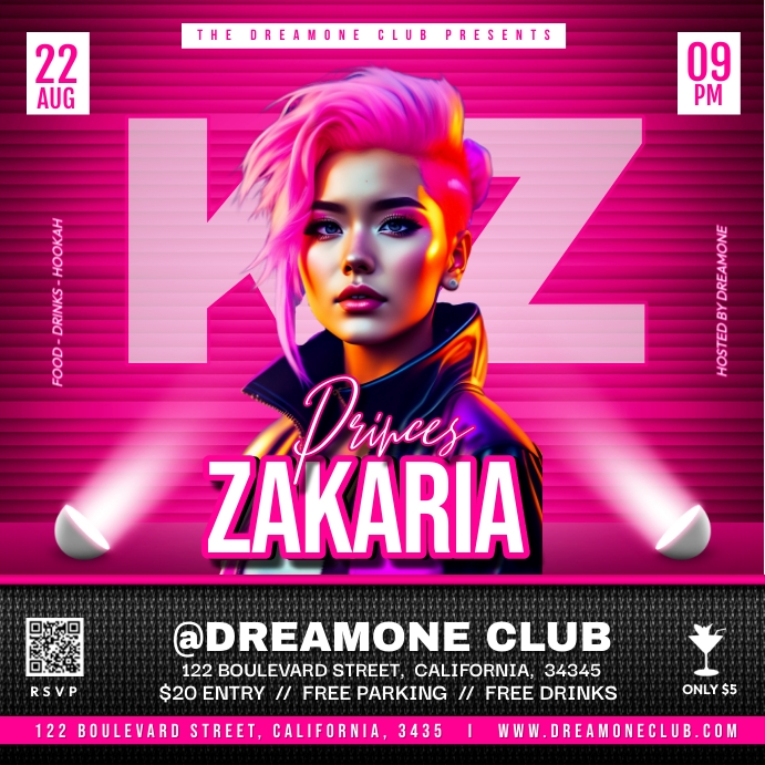 Neon Night Party Event Template | PosterMyWall