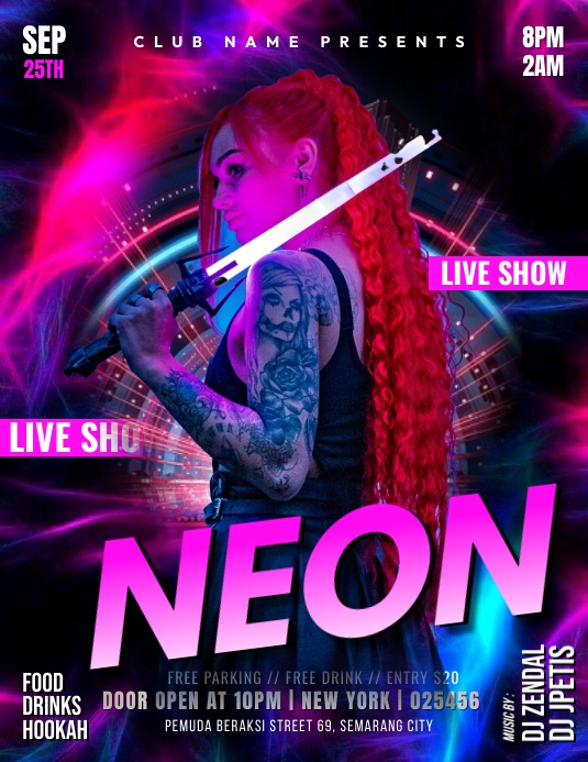 Copy of Neon Night Party Event | PosterMyWall