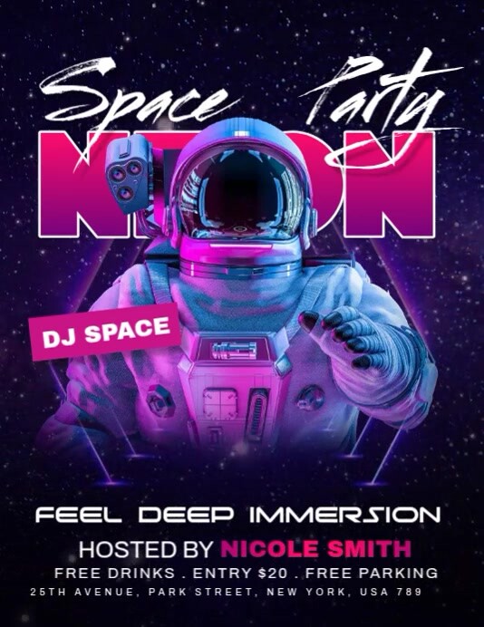 Copy of Neon Night Party Event | PosterMyWall