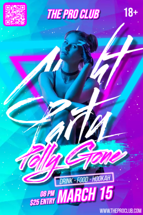 Neon Night Party Poster Template | PosterMyWall