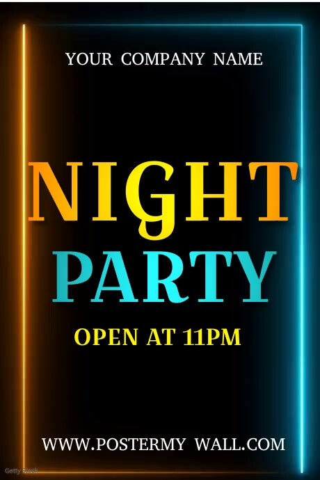 Copy of Neon Night Party Poster | PosterMyWall