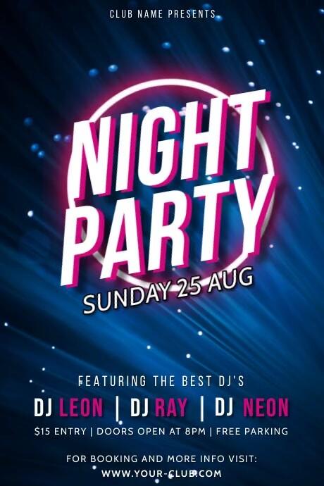 Copy of Neon Night Party Poster | PosterMyWall