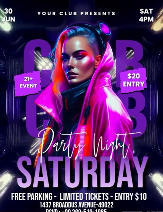 Plantilla de Neon Night Party Video Ads | PosterMyWall