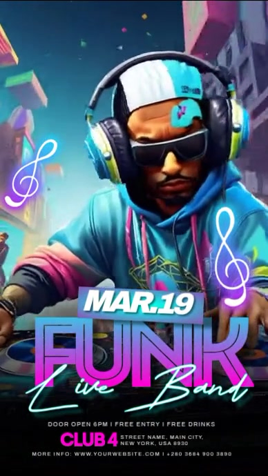 Plantilla de Neon Night Party Video | PosterMyWall