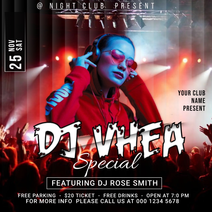 Neon Party Ads Templat | PosterMyWall