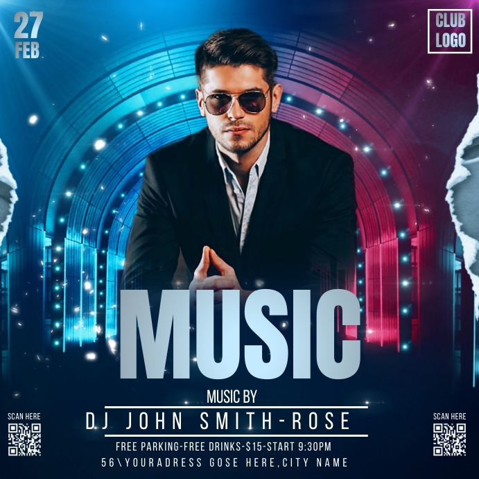 Neon Party Ads Template | PosterMyWall