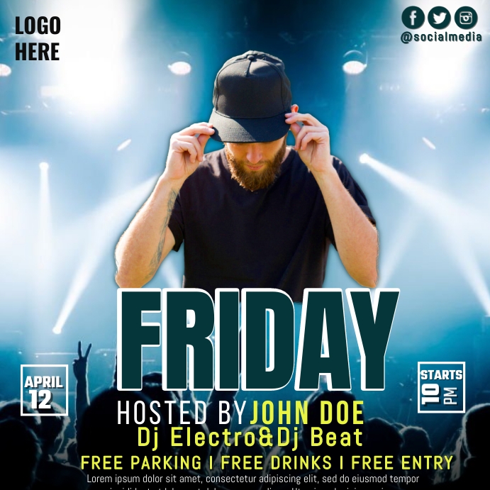 Neon Party Ads Template | PosterMyWall