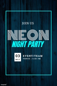 Yellow Neon Party Poster Template | PosterMyWall