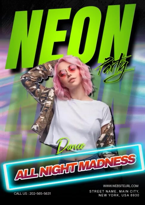 Neon Party Template | PosterMyWall