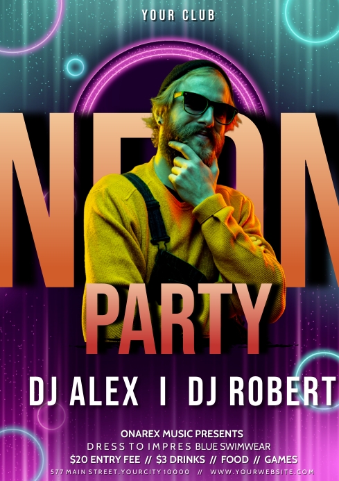Plantilla de Neon Party Design Template | PosterMyWall