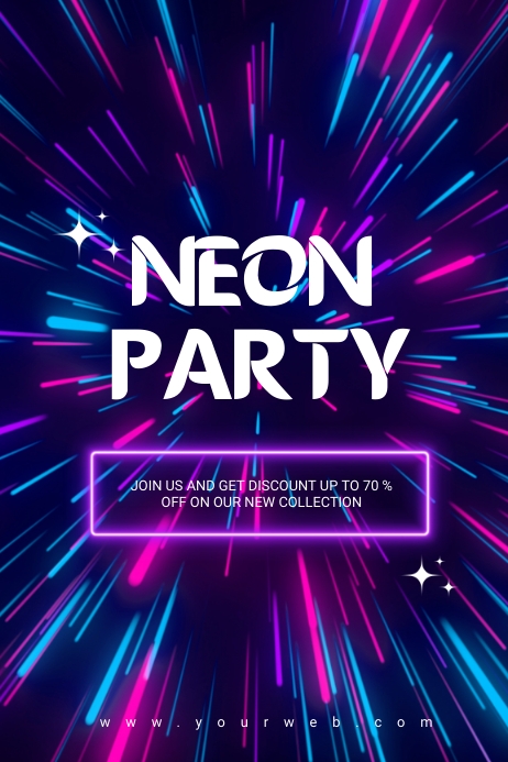 Neon Party Template | PosterMyWall