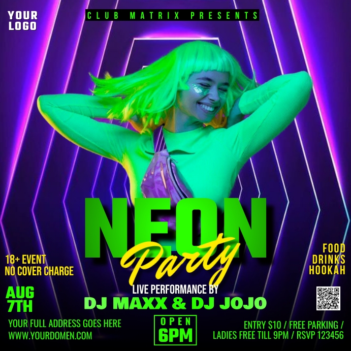 Copy of Neon Party | PosterMyWall
