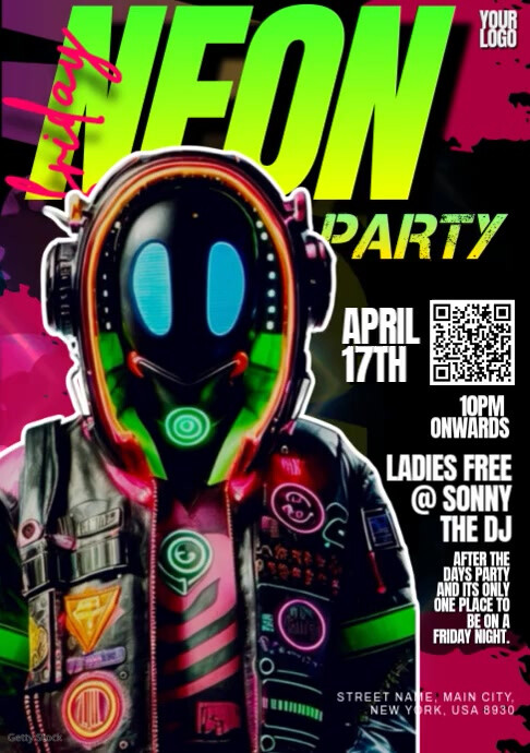 Neon Party Template | PosterMyWall