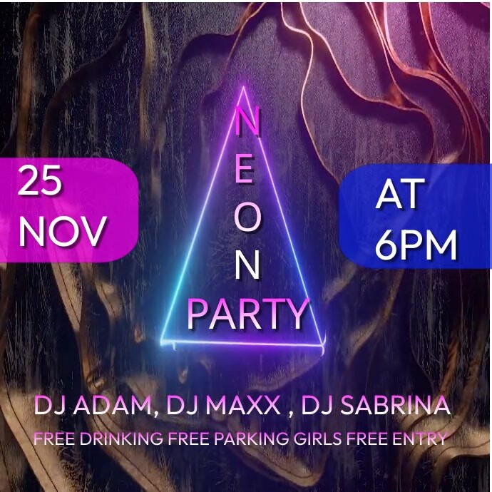 Plantilla de Neon Party | PosterMyWall