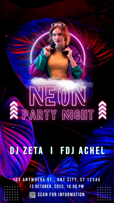 Neon Party Design Template | PosterMyWall