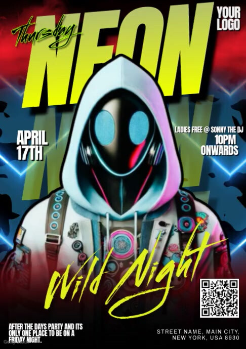 Neon Party Template | PosterMyWall