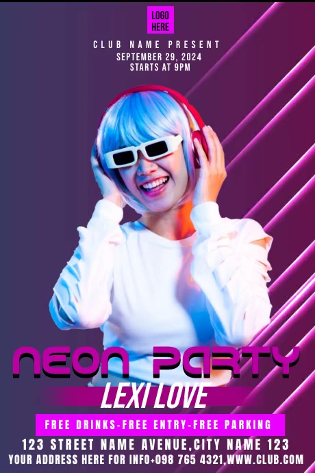 Copy of Neon Party | PosterMyWall